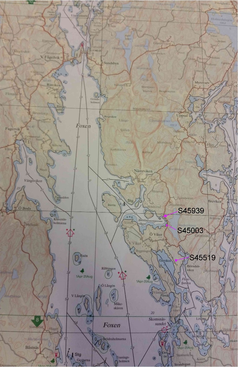 Map with depth :: Lake Foxen fishing & cottages Sweden